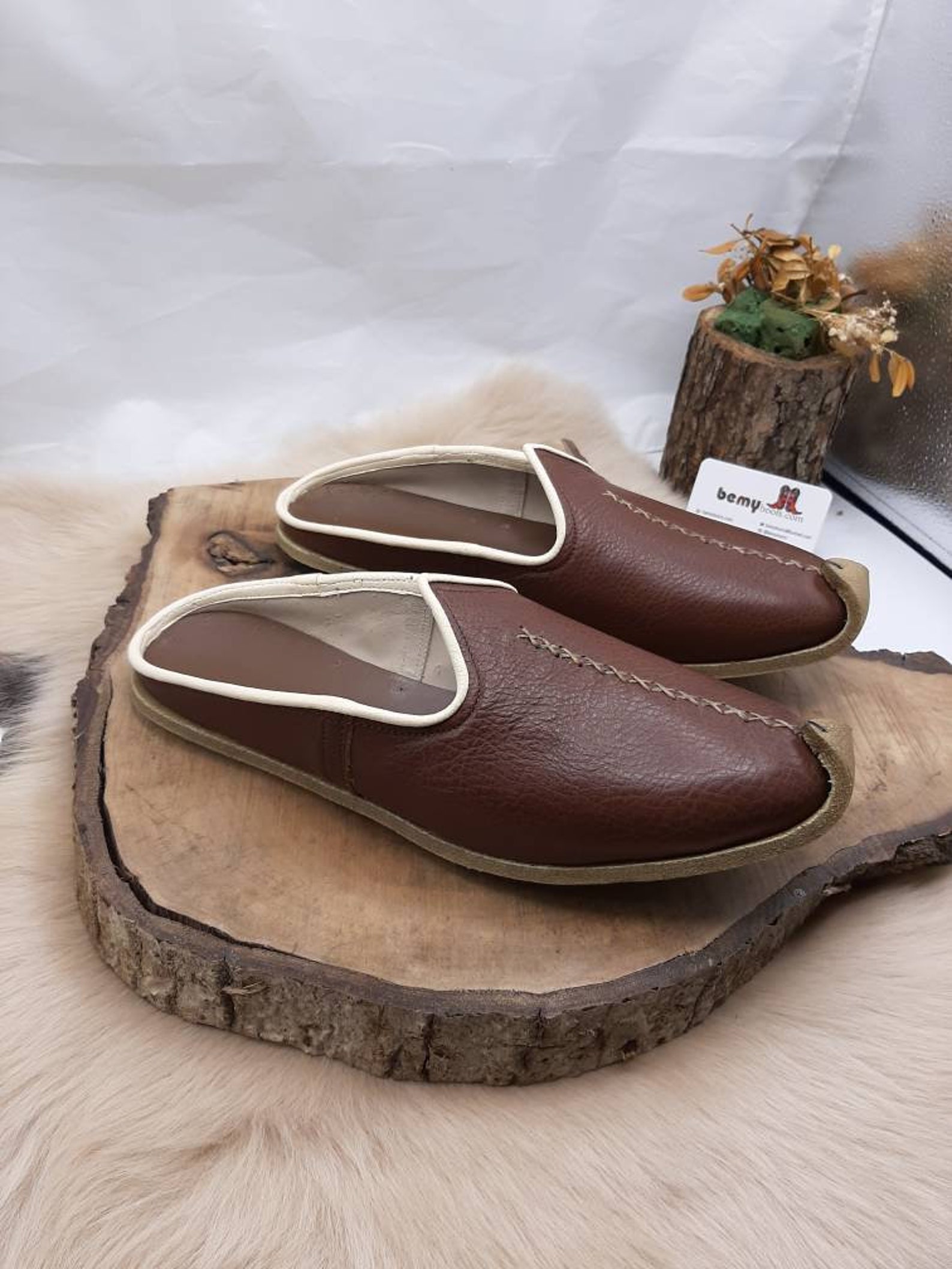 Leather Slip On Barefoot Medieval Sandals Handmade Mules - Etsy