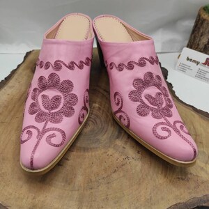 Leather Clogs, Suzani Shoes, Embroidered Women's Clogs, Custom Made ...