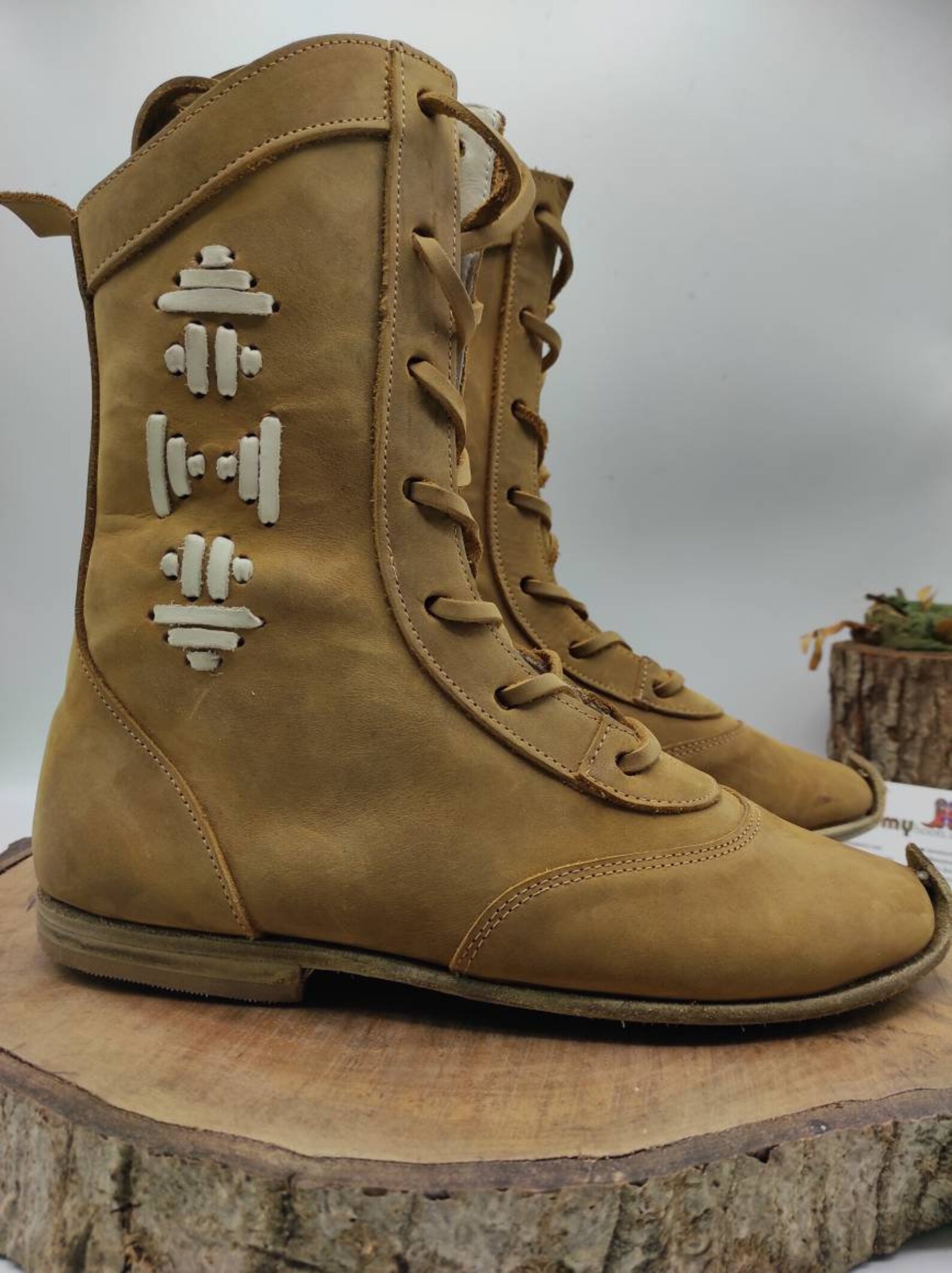Handmade Leather Lace-up Boots: Turkish Yemeni Style - Etsy