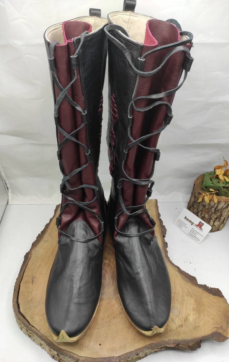 Medieval Leather Women's Boots Custom Made FREE SHIPPING | Etsy