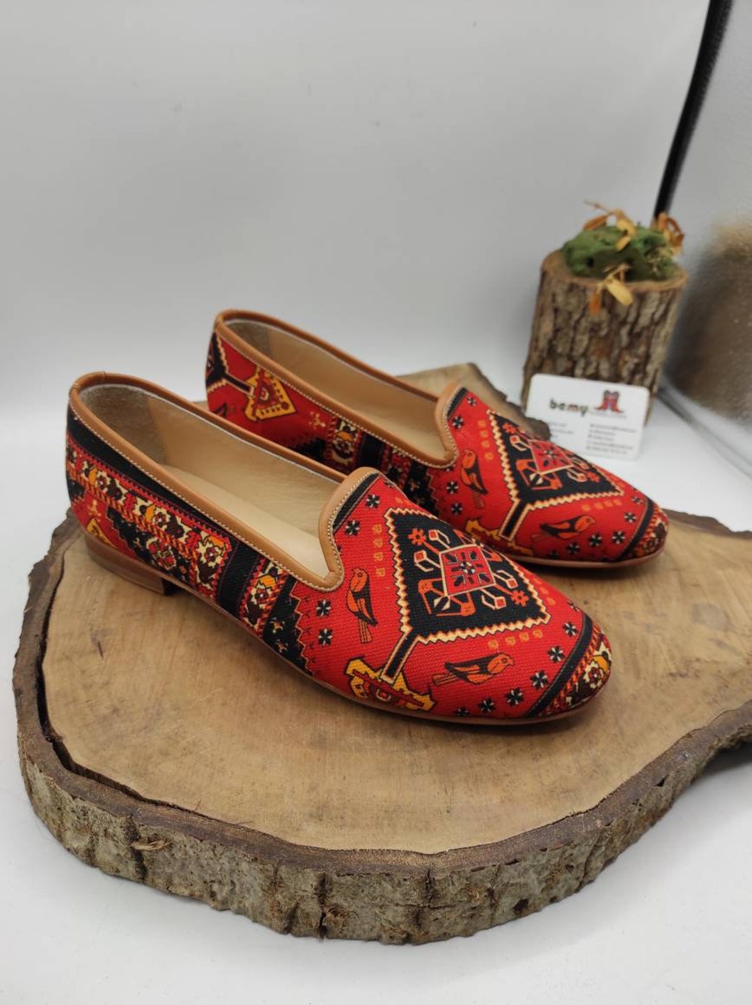 Handmade Leather Loafers: Ethnic Pattern Flats, Comfy Shoes - Etsy