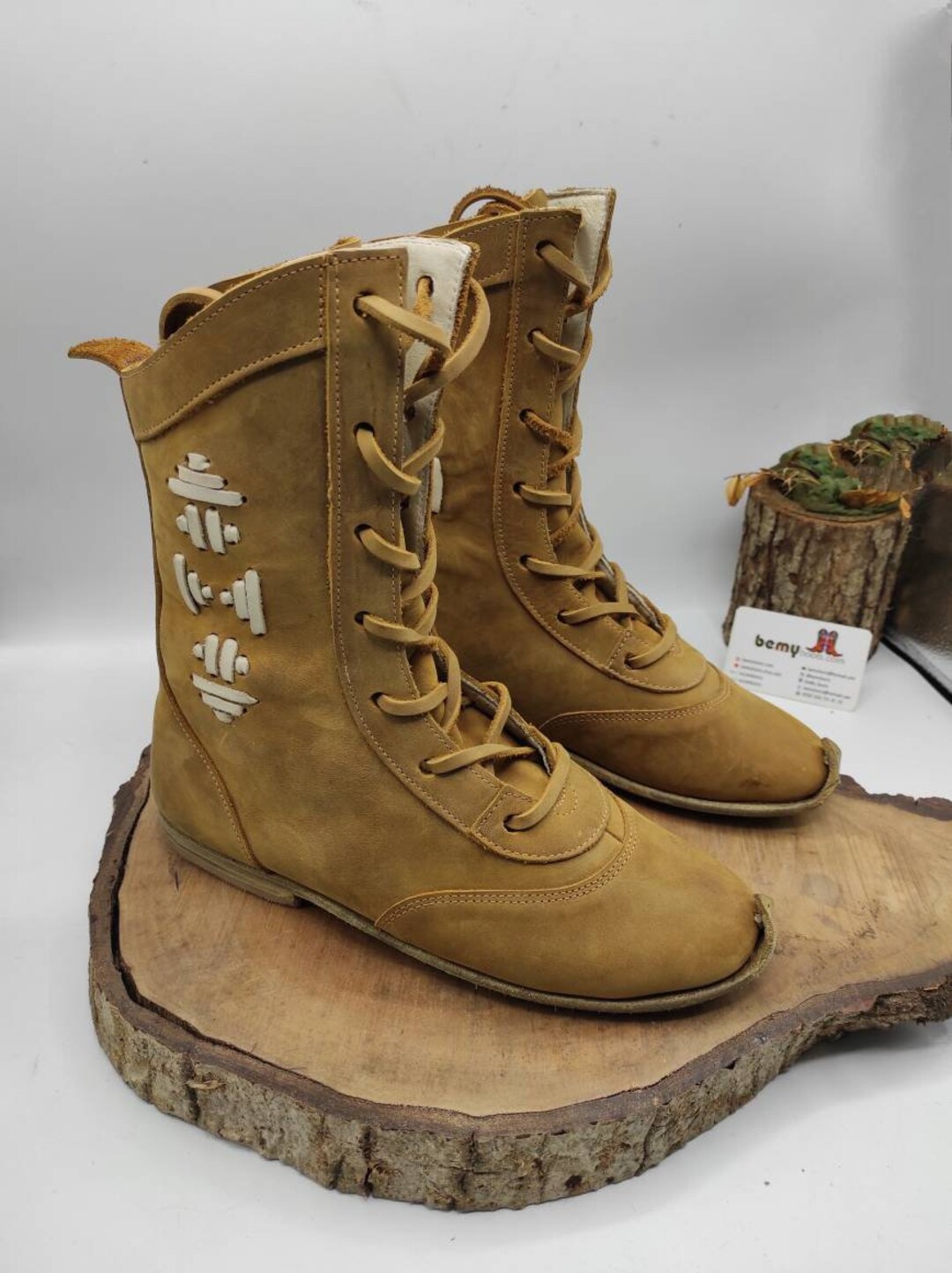 Handmade Leather Lace-up Boots: Turkish Yemeni Style - Etsy