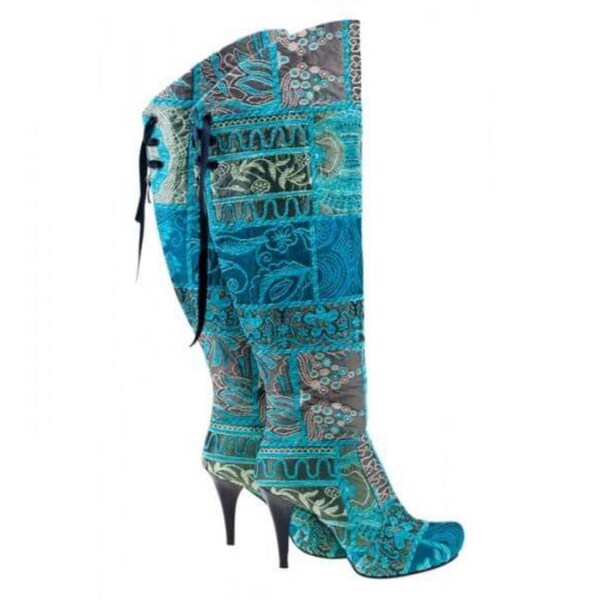 Turquoise Boots - Etsy