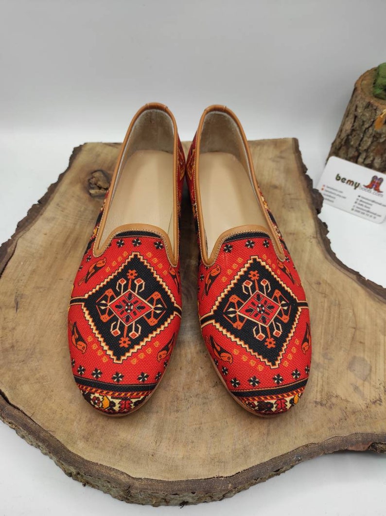Handmade Leather Loafers: Ethnic Pattern Flats, Comfy Shoes - Etsy