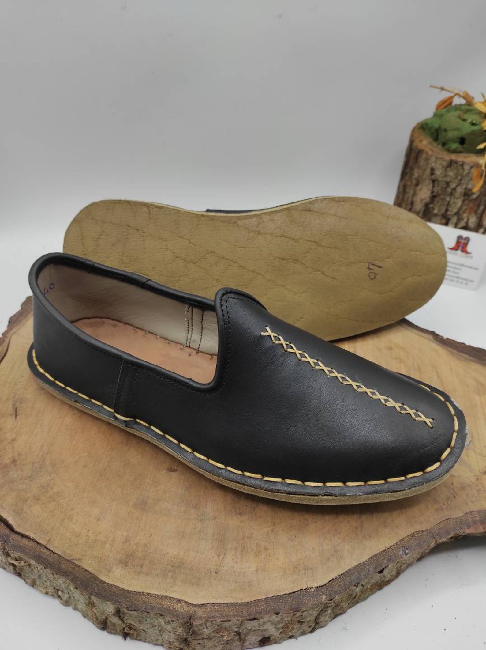 Men's Sandals Loafers Leather Shoes for Him Flats - Etsy