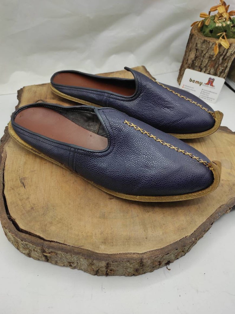Leather Slip On Barefoot Medieval Sandals Handmade Mules - Etsy