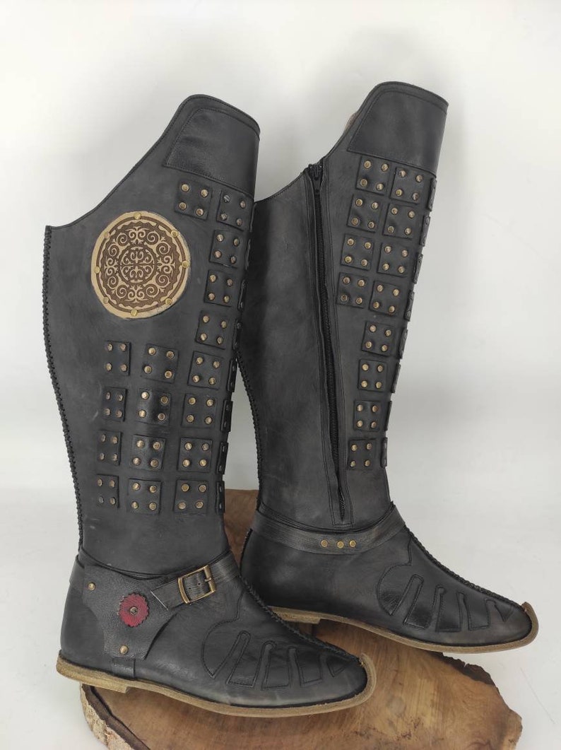 Handmade Leather Viking Boots: Custom Retro Festival Fashion - Etsy