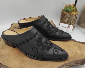 Women's Mules Custom Made Leather Clogs Handmade | Etsy