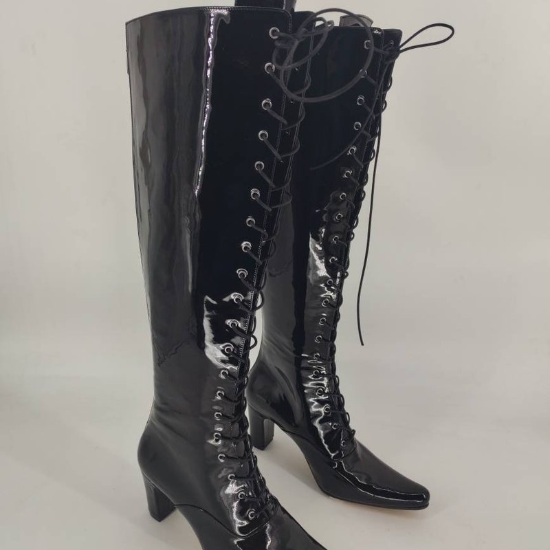 Shiny Red Boots - Etsy