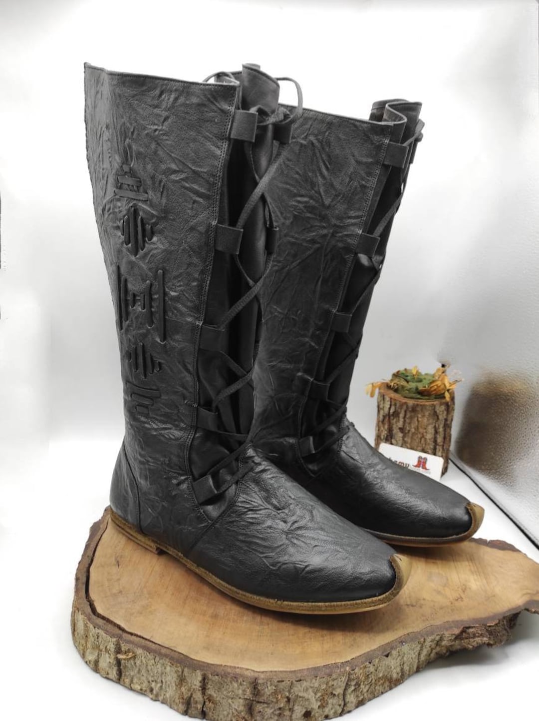 Leather Men's Boots, Medieval Boots, Genuine Leather, Viking Boots ...