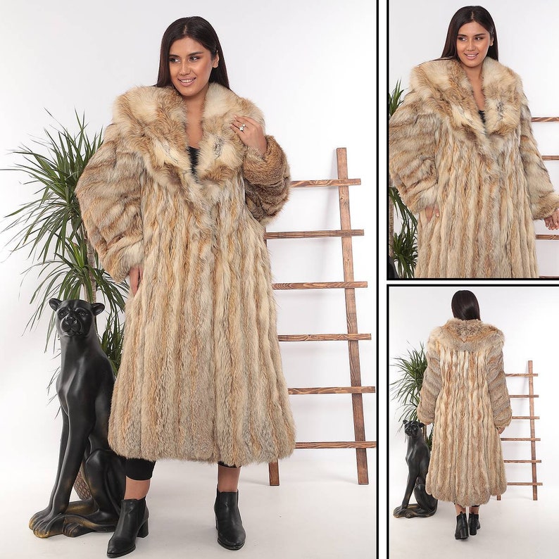 Genuine Fox Fur Long Winter Coat: Chic Oversized Jacket - Etsy