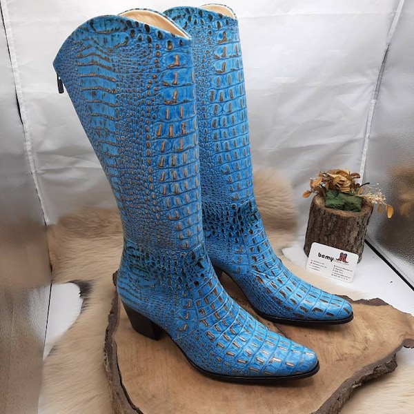 Turquoise Cowboy Boots - Etsy