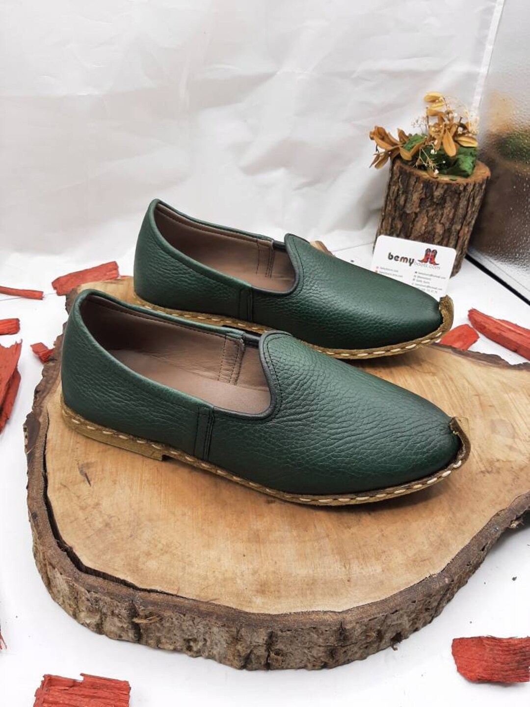 Handmade Leather Yemeni Loafers: Turkish Style Flats - Etsy