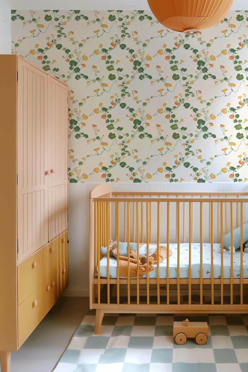 Papel de parede adesivo floral vintage, mural de trepadeiras botânicas ...