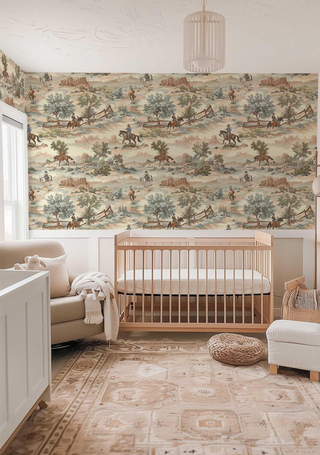 Horse and Cowboy Removable Wallpaper, Peel and Stick Wild Western Wall ...