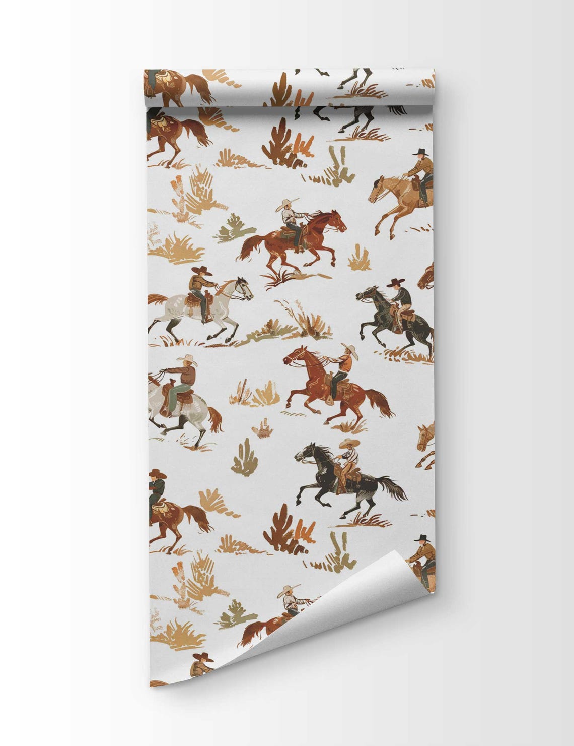 Cowboy Western Removable Wallpaper Mural, Wild Wild West Peel and Stick ...