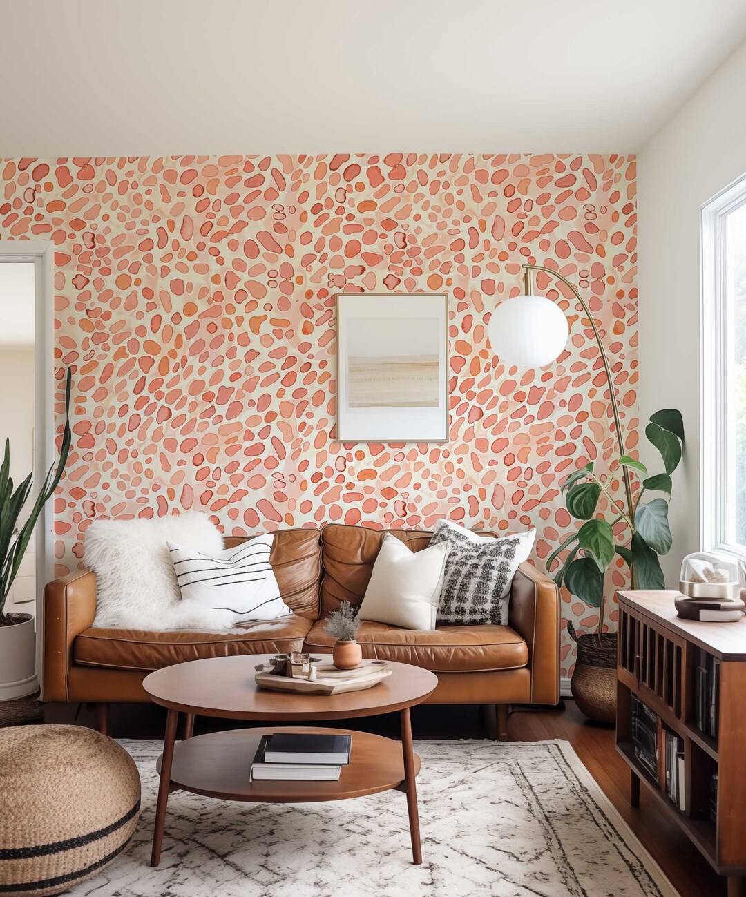 Preppy Peel and Stick Wallpaper, Removable Maximalist Wall Mural, Pink ...