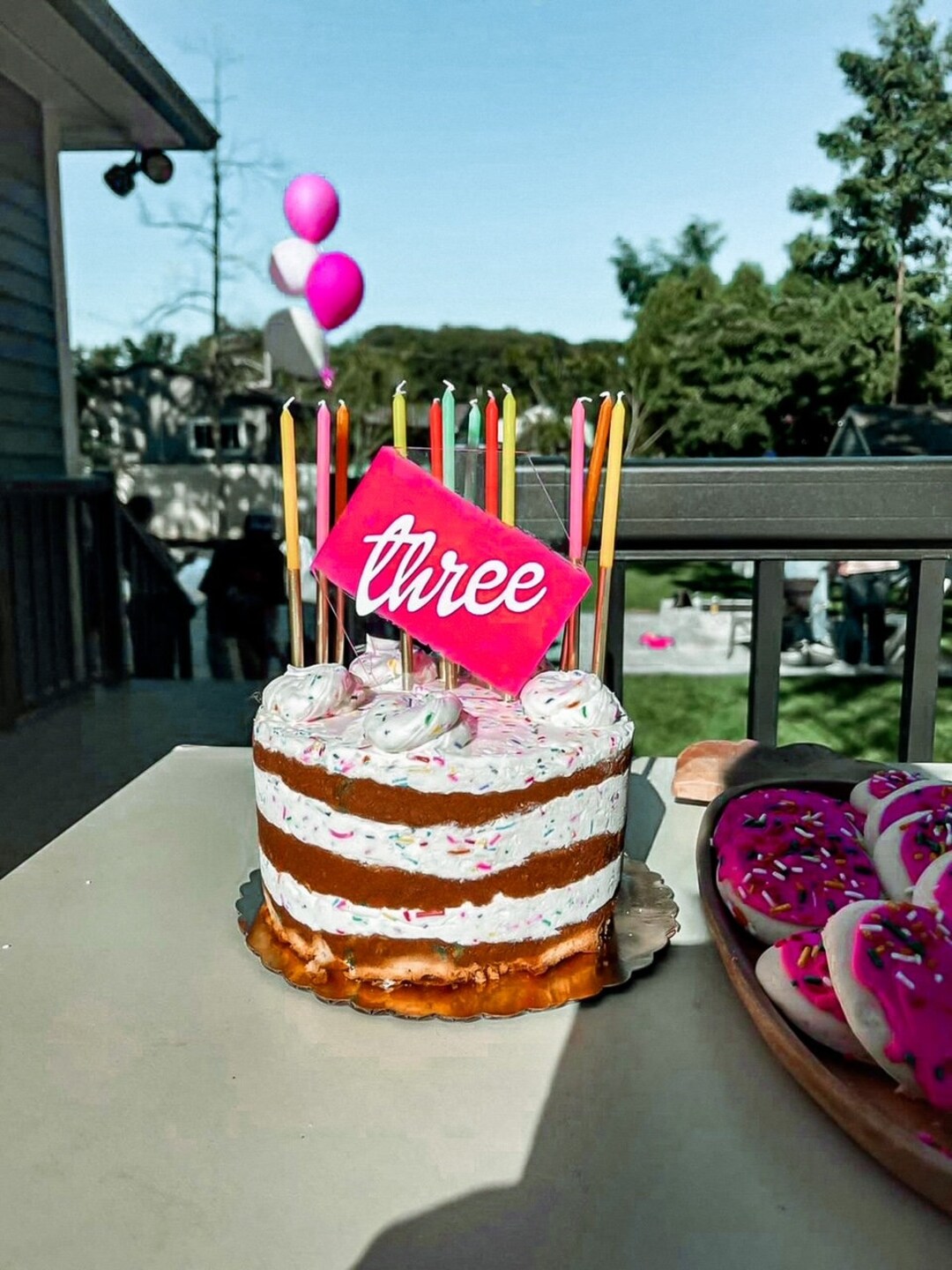 Pink Birthday Party Cake Topper | Kid's Birthday Party Sign | Pink ...