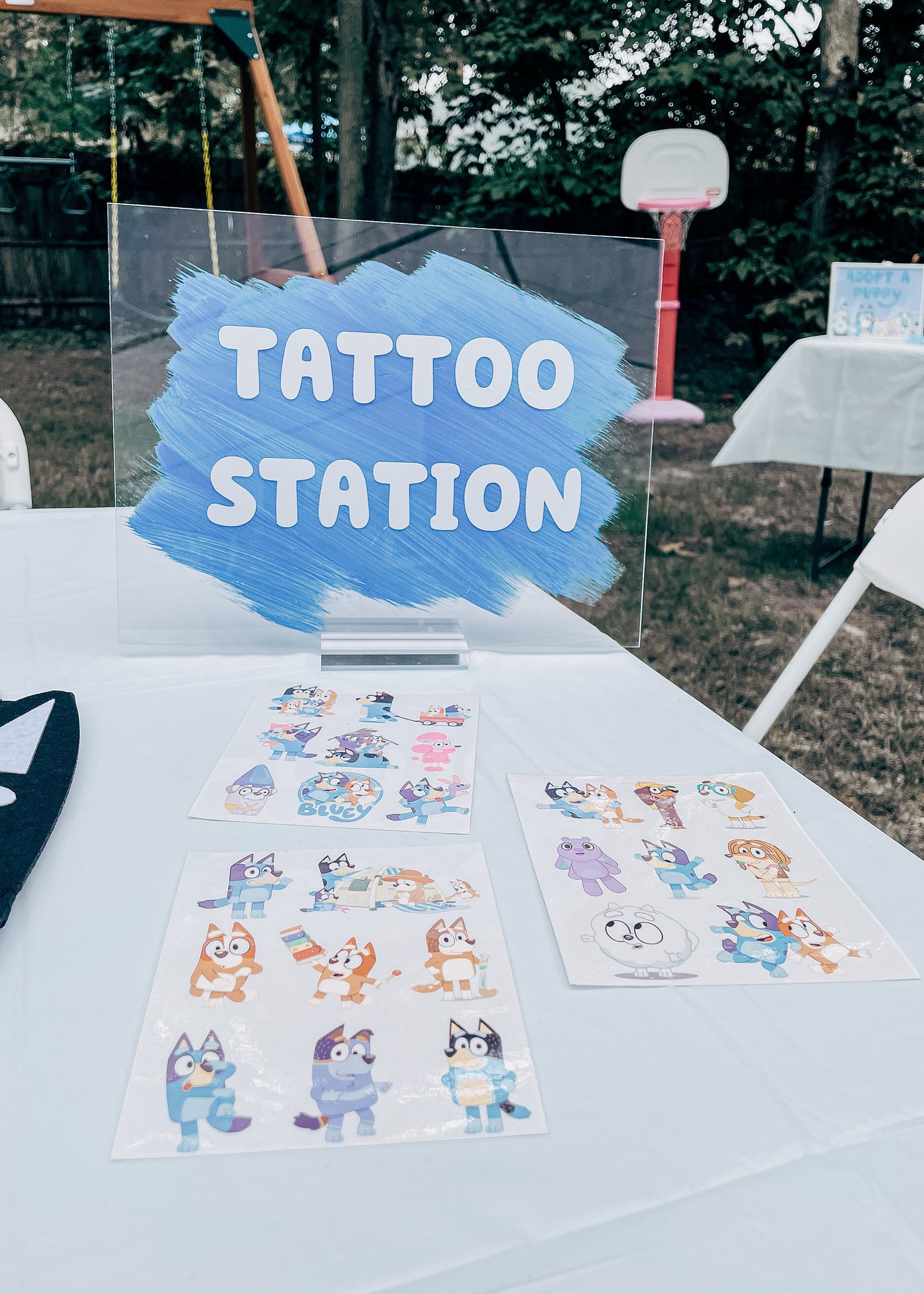 Blue Tattoo Station Sign Temporary Tattoo Station Sign - Etsy