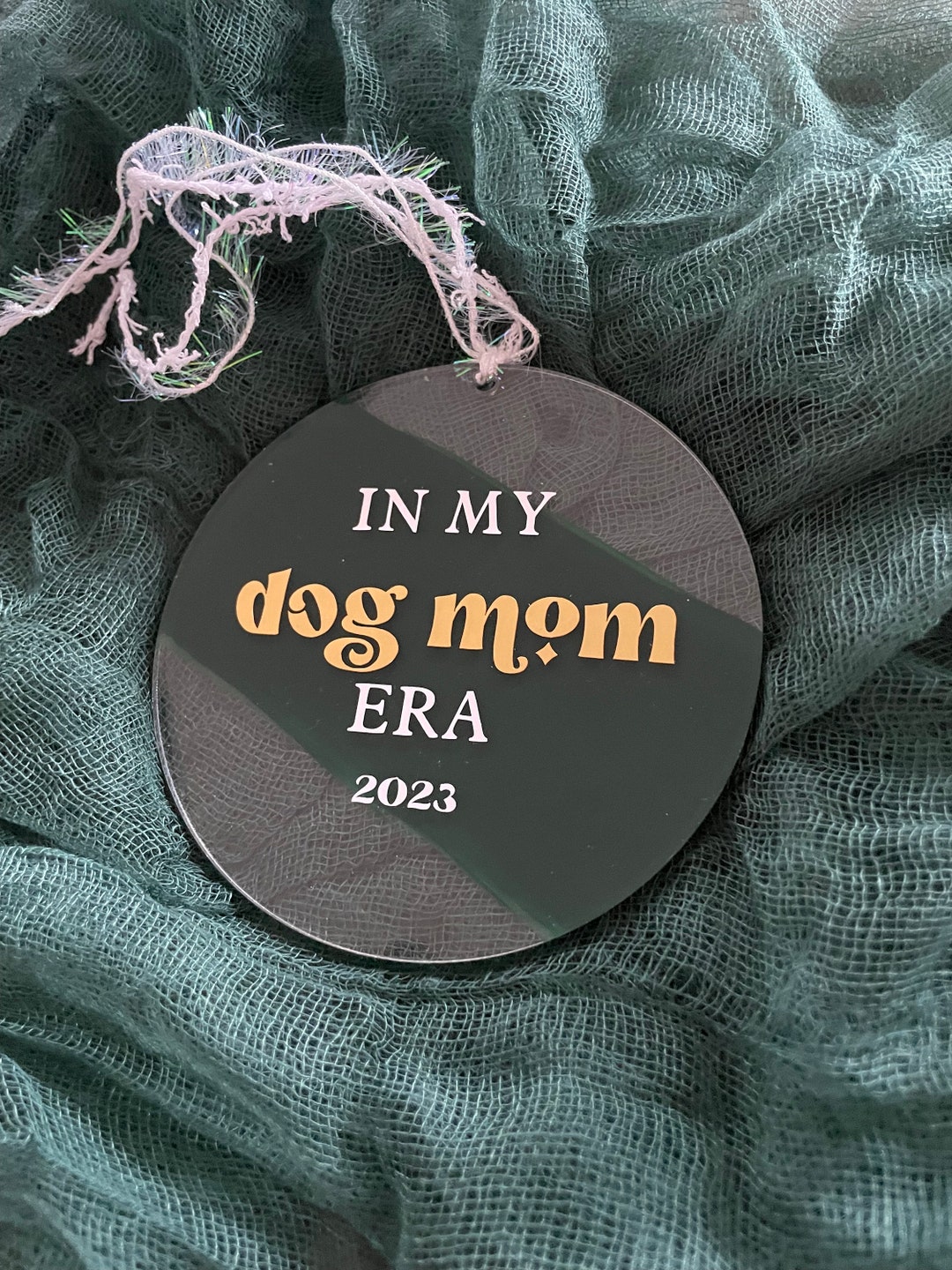 In my dog mom era in my cat mom era Acrylic ornament - Etsy France