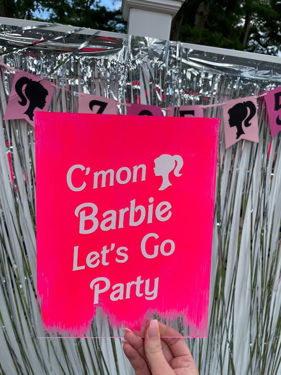 Pink Birthday Party Signage Kid's Party Sign Pink - Etsy