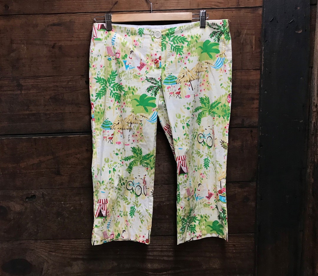 Vintage Rue 21 Tropical Capris, Beach Theme Capris, Size 7/8, Florida ...