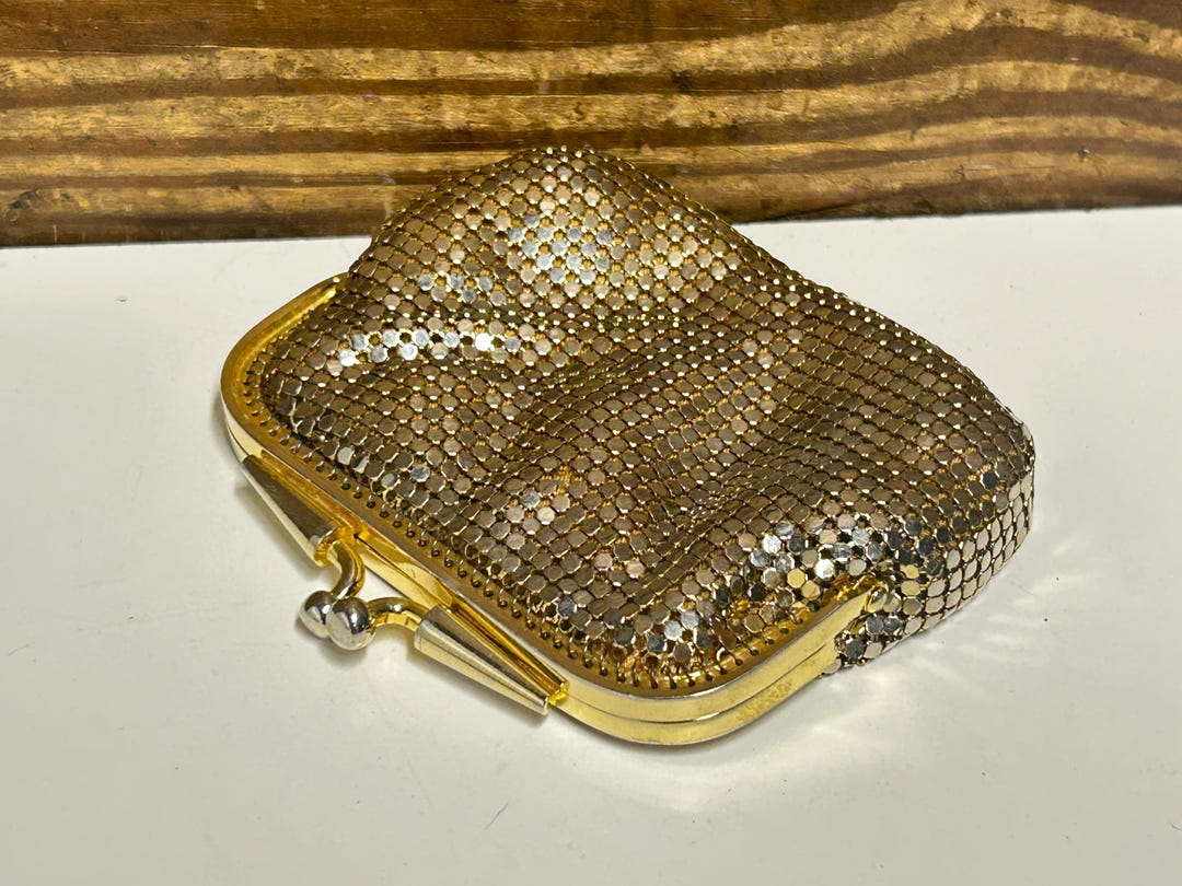 Vintage Gold Mesh Purse, Vintage Coin Pouch, Vintage Change Purse ...