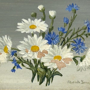 Vintage Norah Simpson Original Framed Mini Floral Oil - Etsy