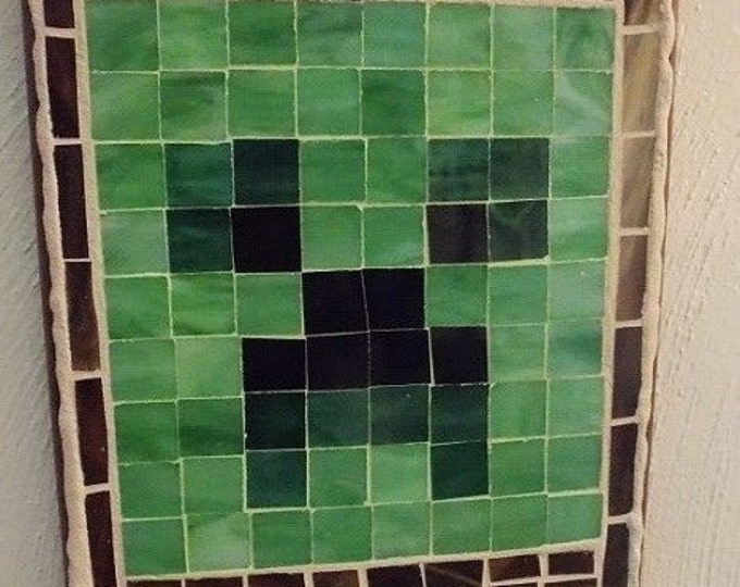 Minecraft Creeper Stained Glass Mosaic (8"x10") Wall Art - Etsy