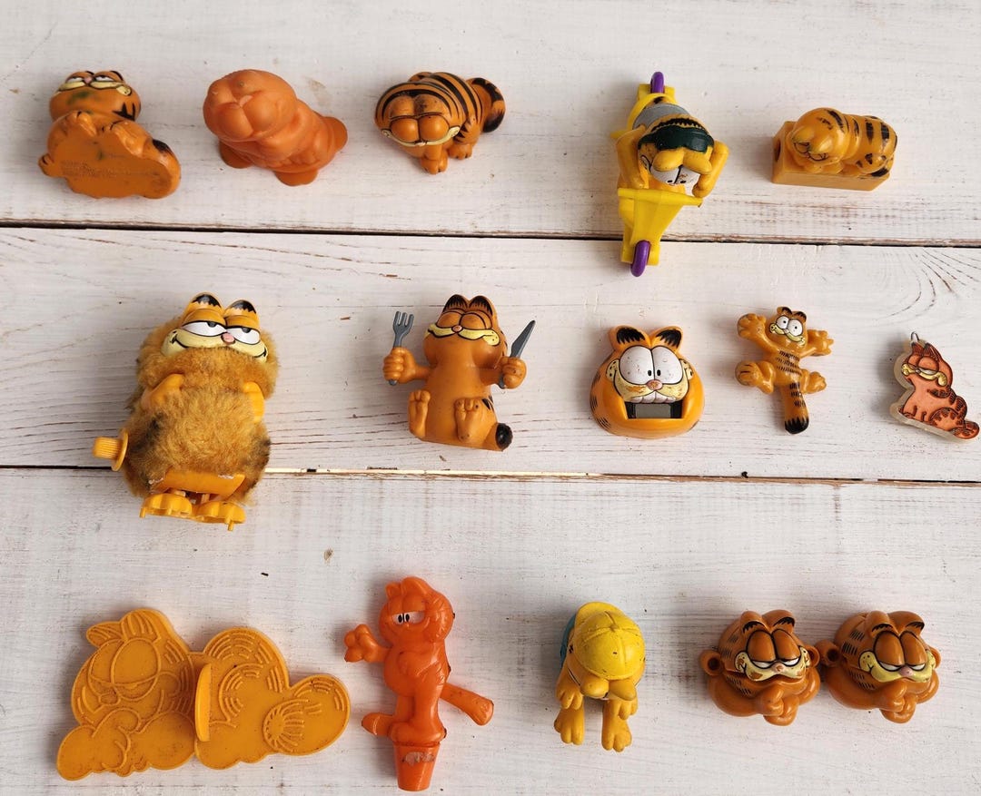 Vintage Garfield Jim Davis Pencil Sharper - Windup Plush - Garfield PVC ...