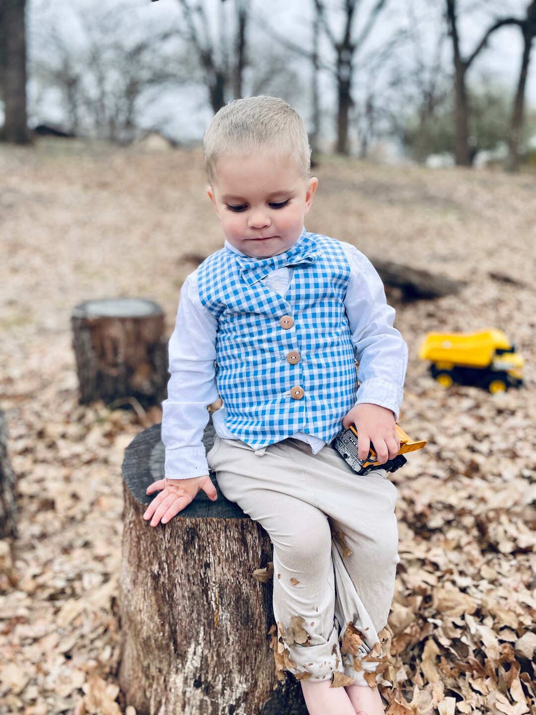 Toddler Boy Easter Vest Boys Gingham Vest Boys Wedding Vest Formal Boys ...