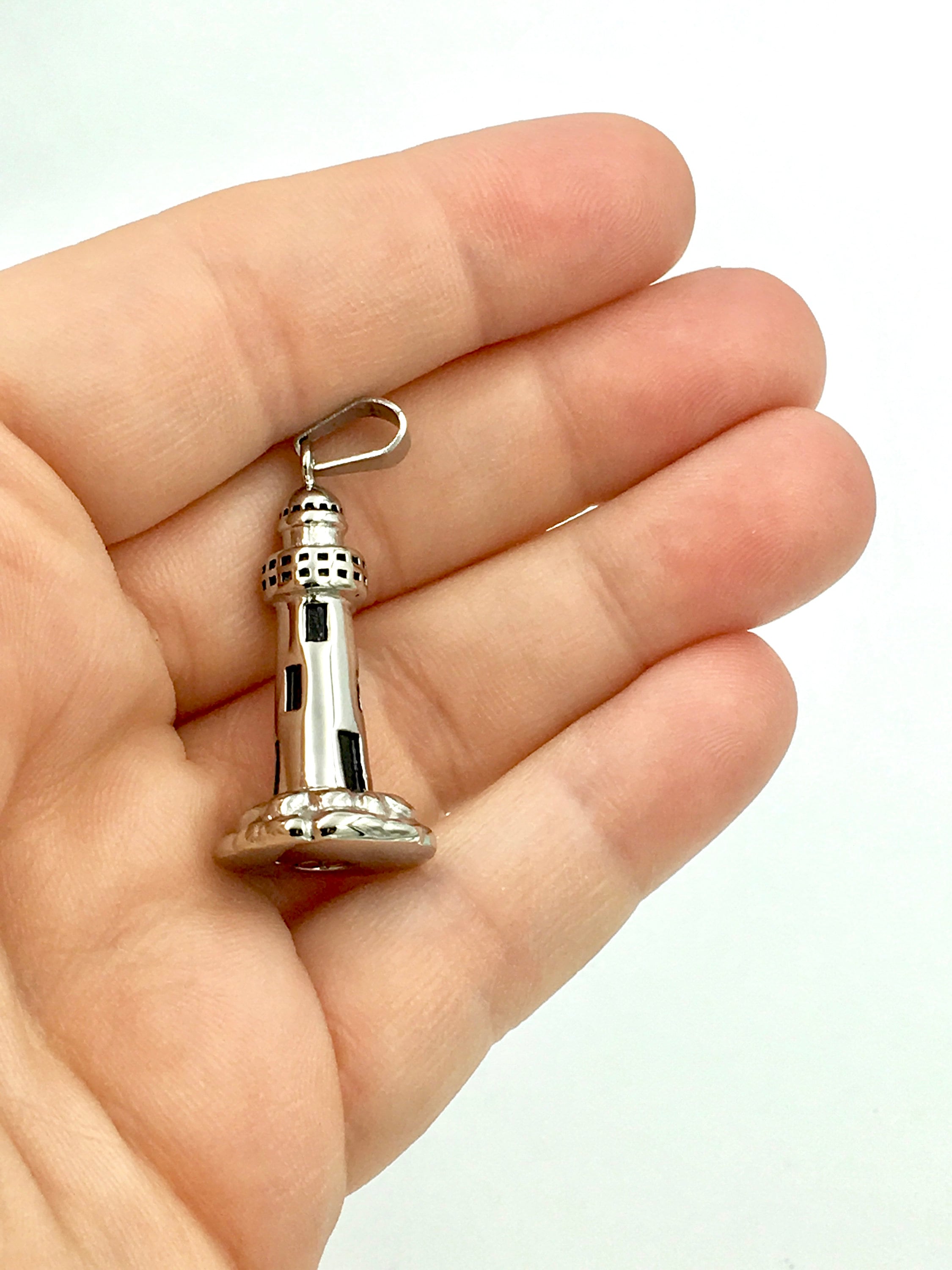 Lighthouse Cremation Urn Necklace. Lighthouse Pendant. Engrave ...