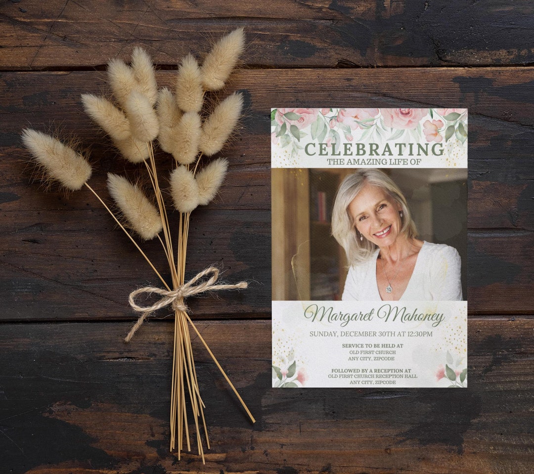 Elegant Celebration of Life Invitation, Editable PDF Celebration of ...