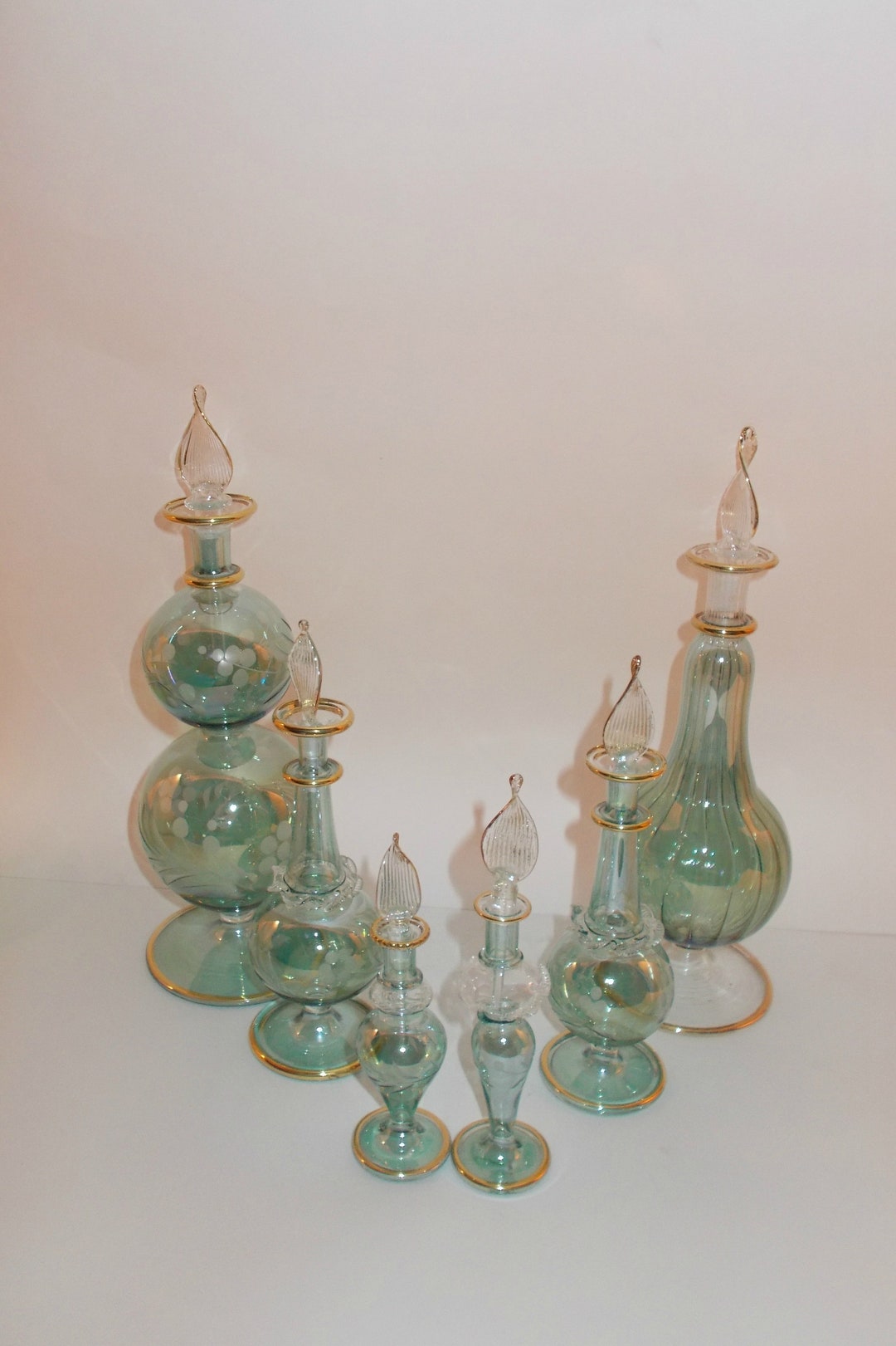 Green Glass Collection ( 6 Piece ) - Etsy