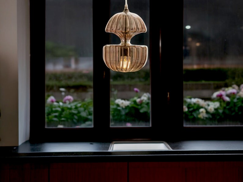 Artisan Handblown Glass Pendant Light - Modern Kitchen Island Lighting ...