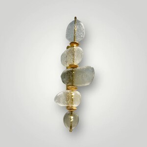 Handcrafted Blown Glass Stone Wall Sconce - Elegant Bedroom and ...