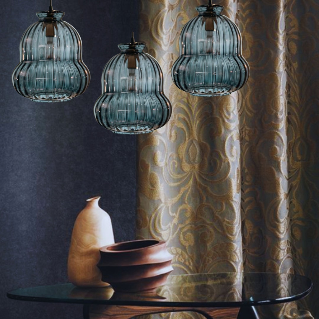 Set of 3 Blown Glass Pendant Light, Modern Glass Light Pendant ,blown ...