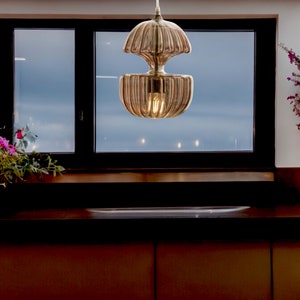 Artisan Handblown Glass Pendant Light - Modern Kitchen Island Lighting ...