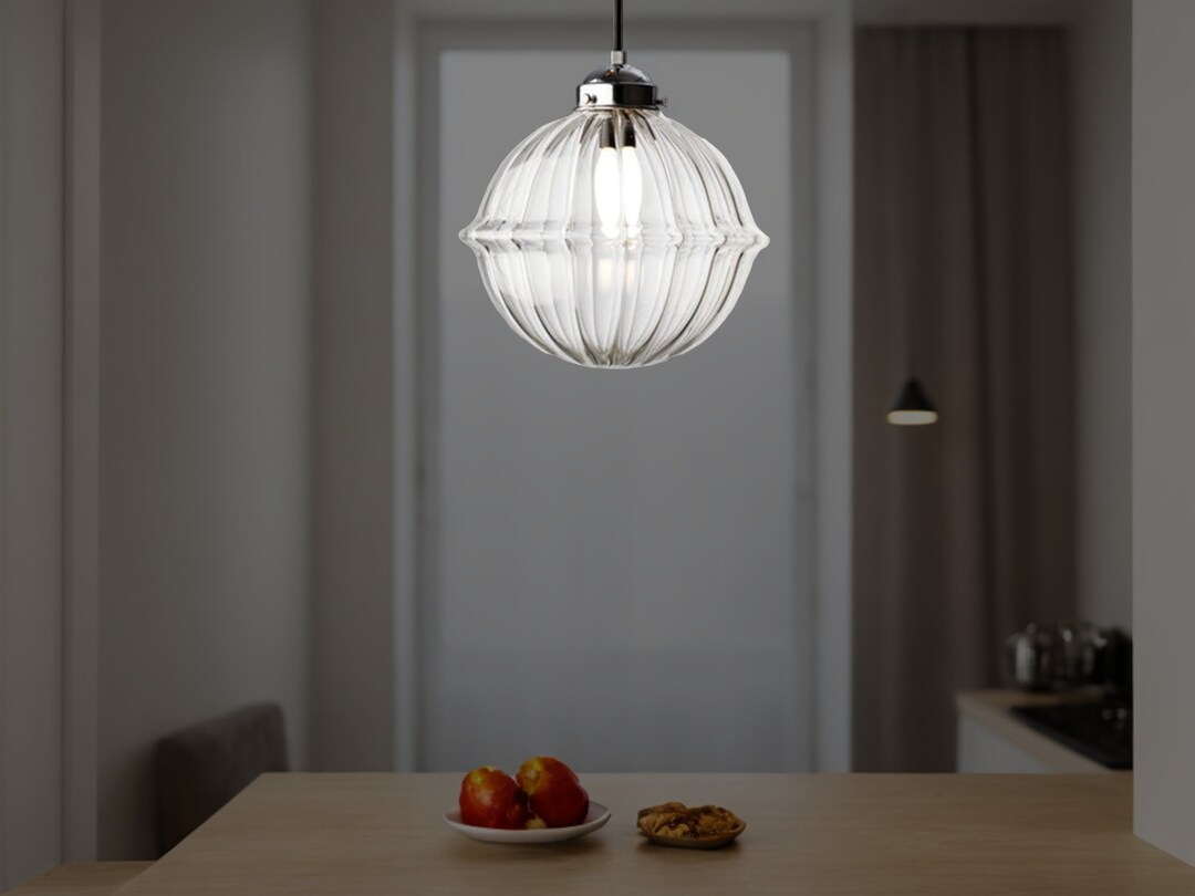 Stunning Handcrafted Glass Pendant Light Artisan Kitchen Chandelier ...