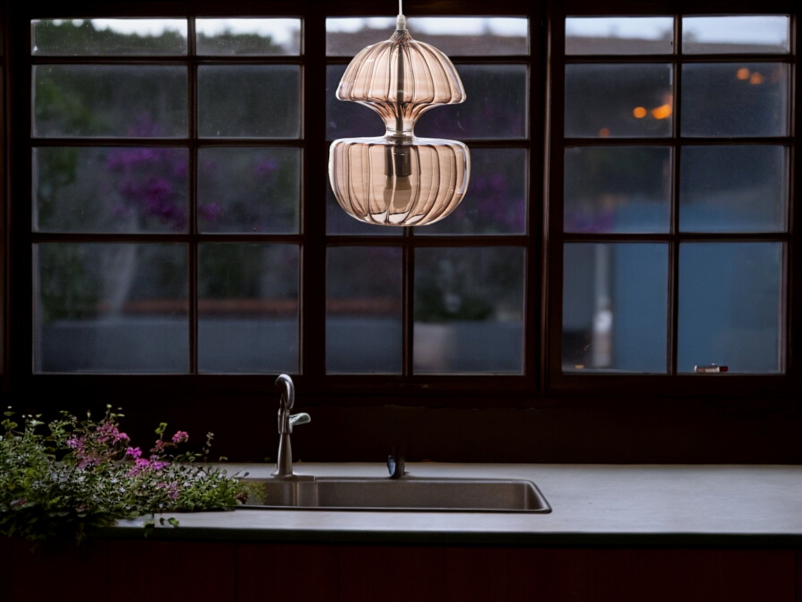 Artisan Handblown Glass Pendant Light - Modern Kitchen Island Lighting ...