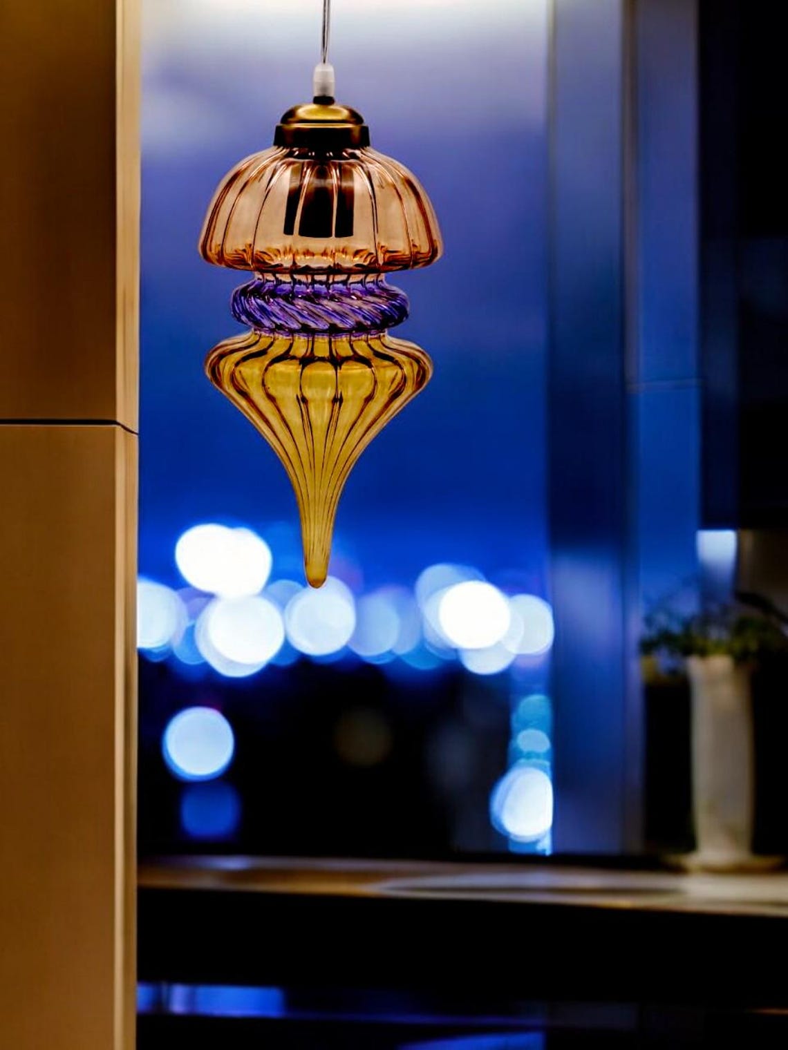 Handblown Glass Pendant Light - Customizable Modern Kitchen ...