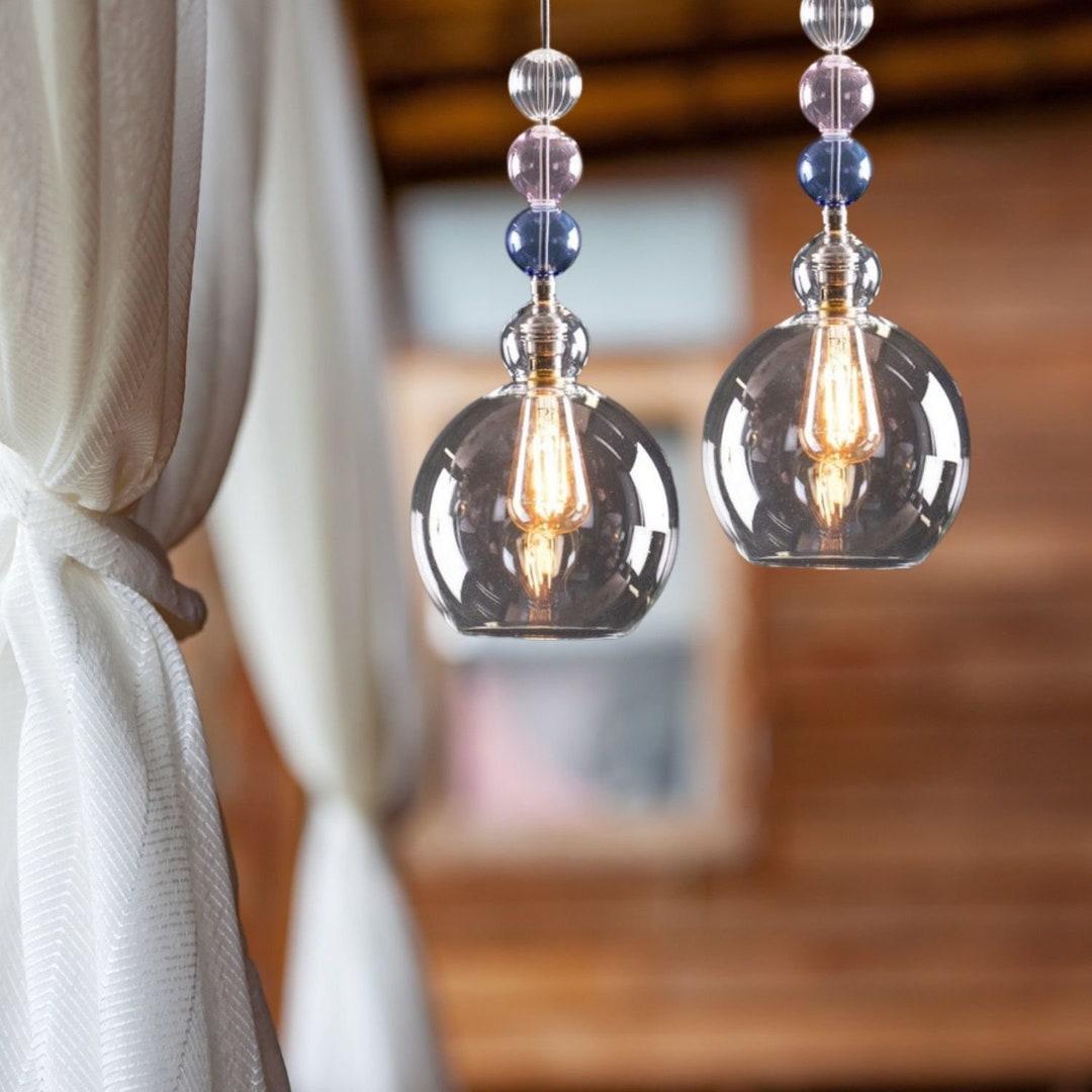 Blown Glass Pendant Light Modern Kitchen Island Light Ceiling Decor ...