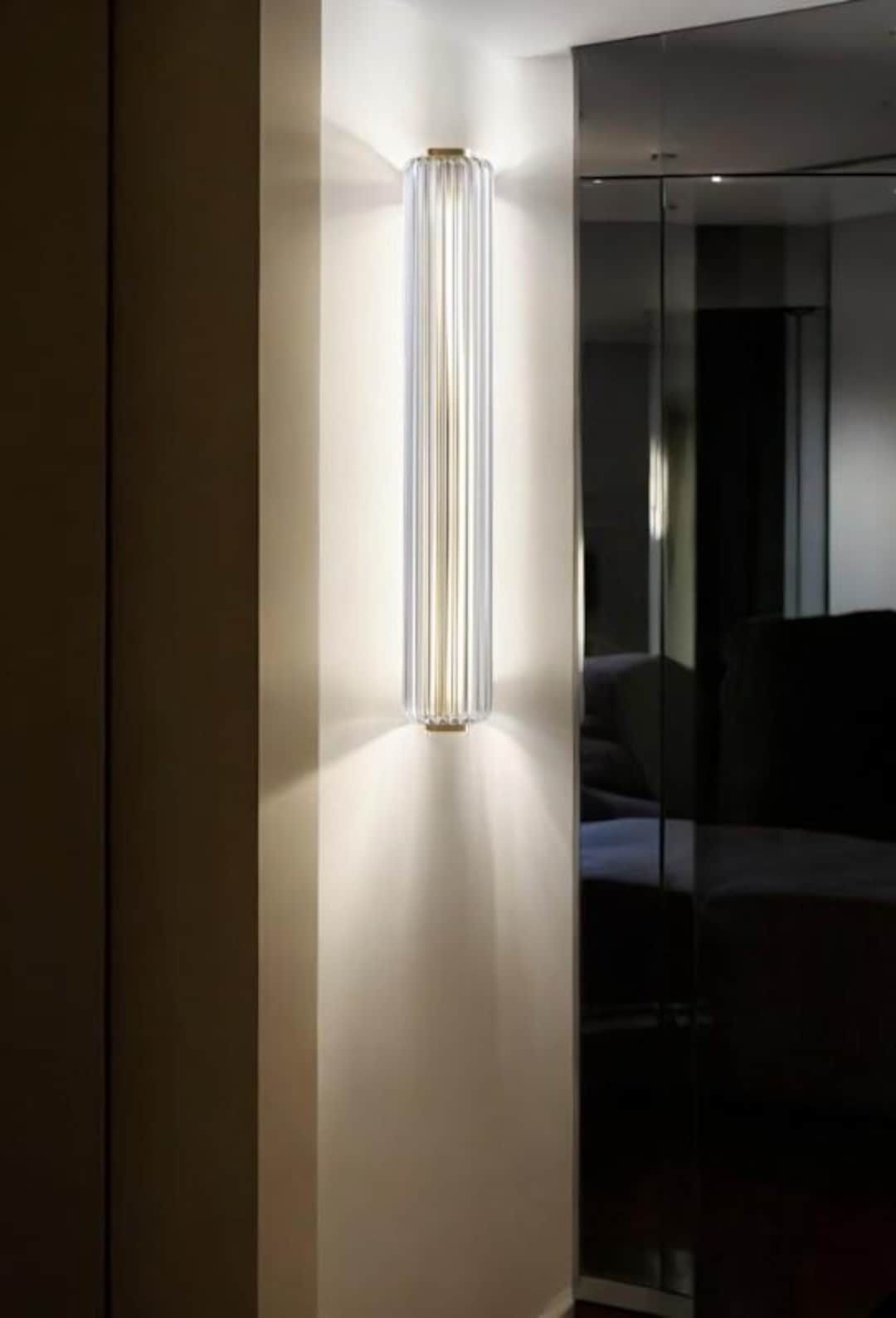 Handmade Linear Glass Wall Sconce | Customizable Artisan Glass Applique ...
