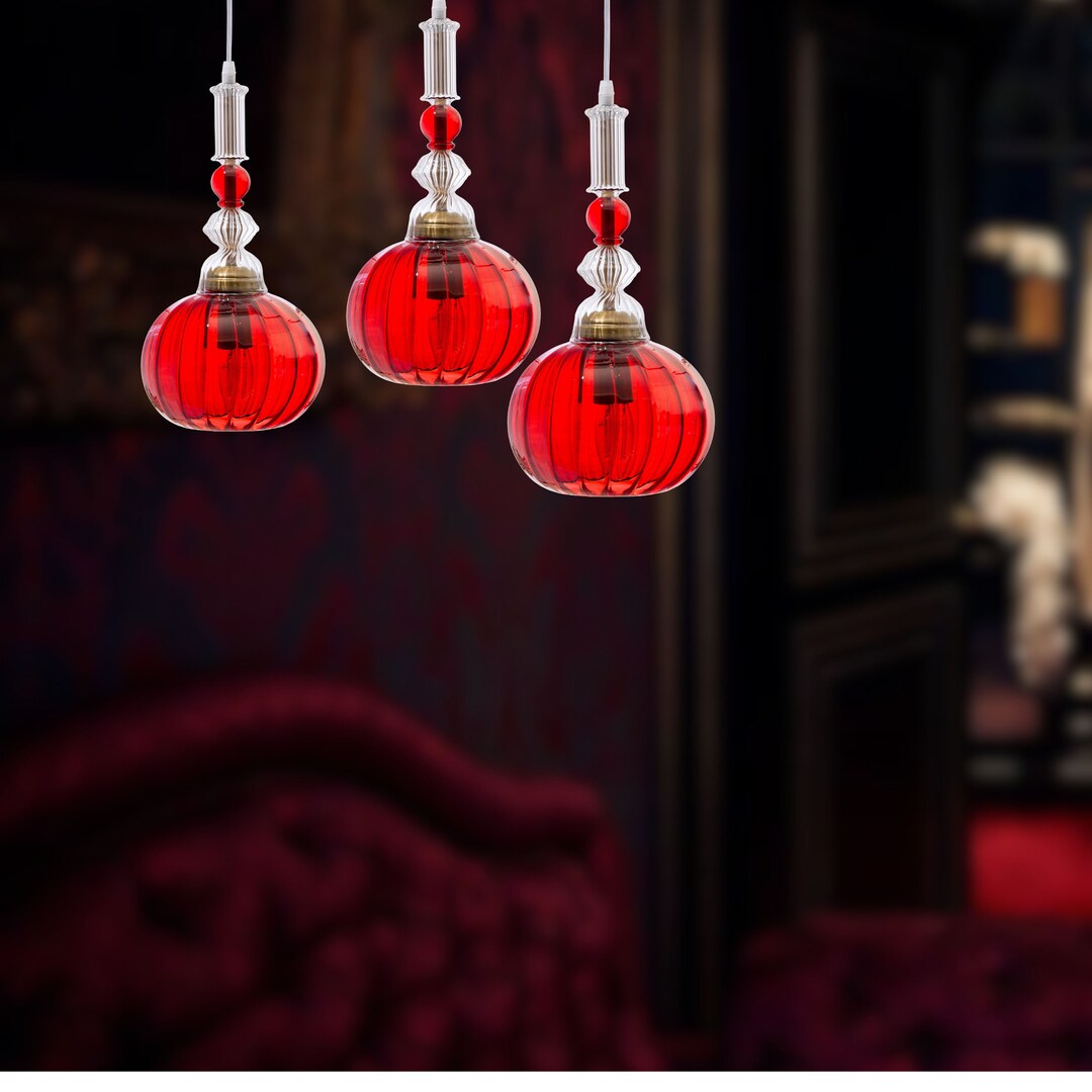 Set of 3 Modern Pendants Lights Ceiling Decor Ceiling Light Blown Glass ...