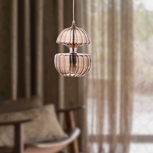 Artisan Handblown Glass Pendant Light - Modern Kitchen Island Lighting ...