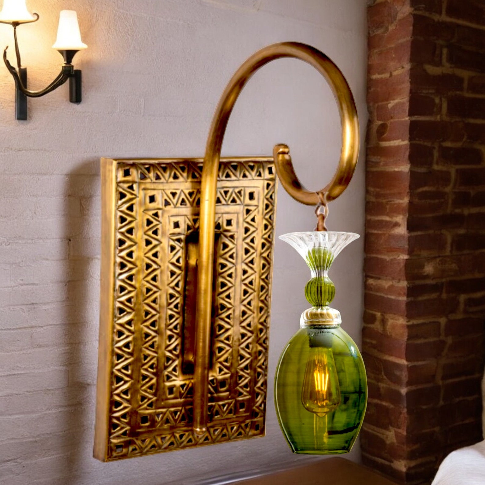 Handcrafted Glass Sconce - Contemporary Wall Lamp - Vanity Light ...