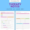 Therapy Note Taking Printable Worksheets Mental Illness Counseling ...