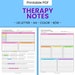 Hojas de trabajo imprimibles para tomar notas sobre terapia: asesoramiento sobre enfermedades ...