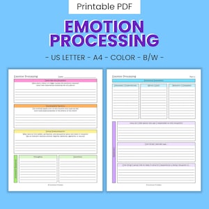 Emotion Processing Printable Therapy Worksheets - Mood Regulation ...