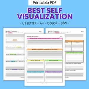 Best Self Visualization Printable Worksheets Manifest Success Journal ...